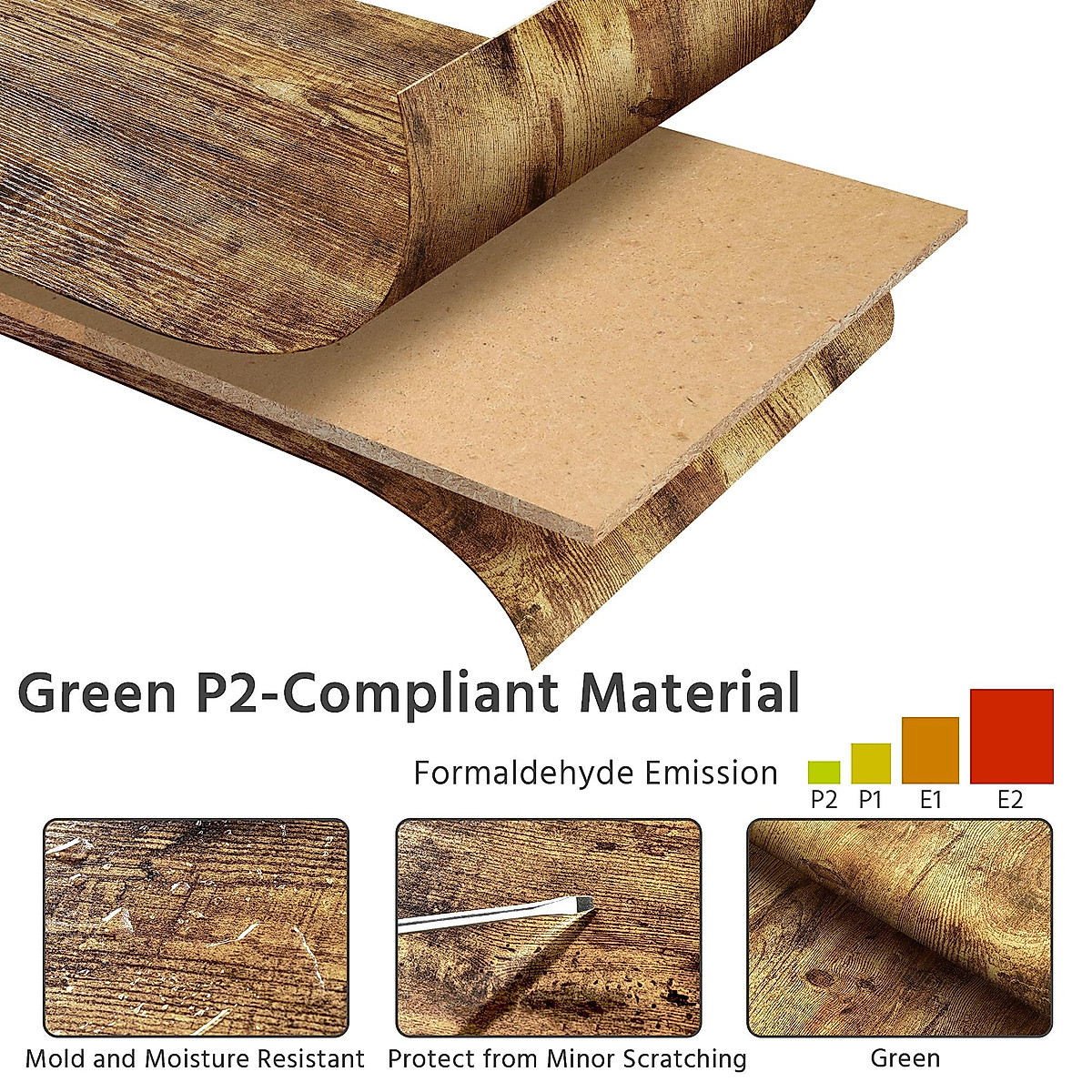 Yaheetech 5 Piece Dining Table & Chair Set - Compact Wood Table Sets Home Furniture for Kitchen Dining Room Small Space -Rustic Brown