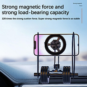 Uscallm Magnetic Car Phone Holder, Metal Car Navigation Holder, 360 Degree Rotatable Head Suction Cup Foldable Car Mount, Phone Universal #