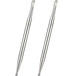 2 Pieces 110 mm Grade 2 Titanium Tools Silver Wax Carving Tools with Non-Slip Handle Sculpting Modeling Tool Spoon 4.33 Inch