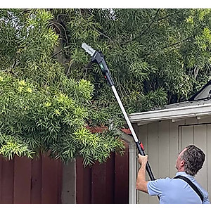 EQUIPMAXX Long Reach 2 in 1 Electric (Corded) Pole Hedge Trimmer & Chainsaw, Telescopic Extension Pole Tool for Garden Pruning and Branch Cutting (Extends to 7 1/2 Feet)