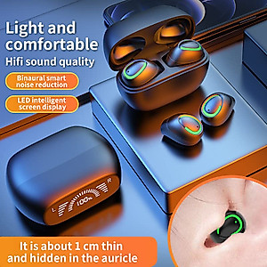 Xmenha Black Wireless Tiny Smallest Invisible Earbuds Hidden Discreet for Work Bluetooth Invisible Hidden Headphones Micro Sleep Mini Earbuds Small Ear Canals Side Sleepers Sleepping Buds