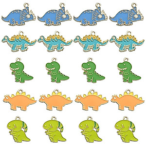 YYMSEN 25 Pcs Bracelet Earring Cartoon Dinosaur Charms Pendant Dinosaur Charms for DIY Bracelet Earring Necklace Keychain Jewelry Crafts Making