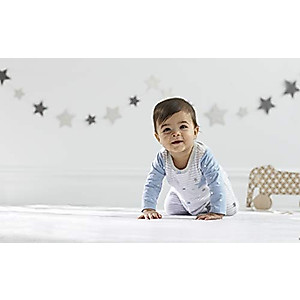 Just Born Boys and Girls Newborn Infant Baby Toddler Nursery Dust Ruffle Beddding Crib Skirt, Navy/White, One Size