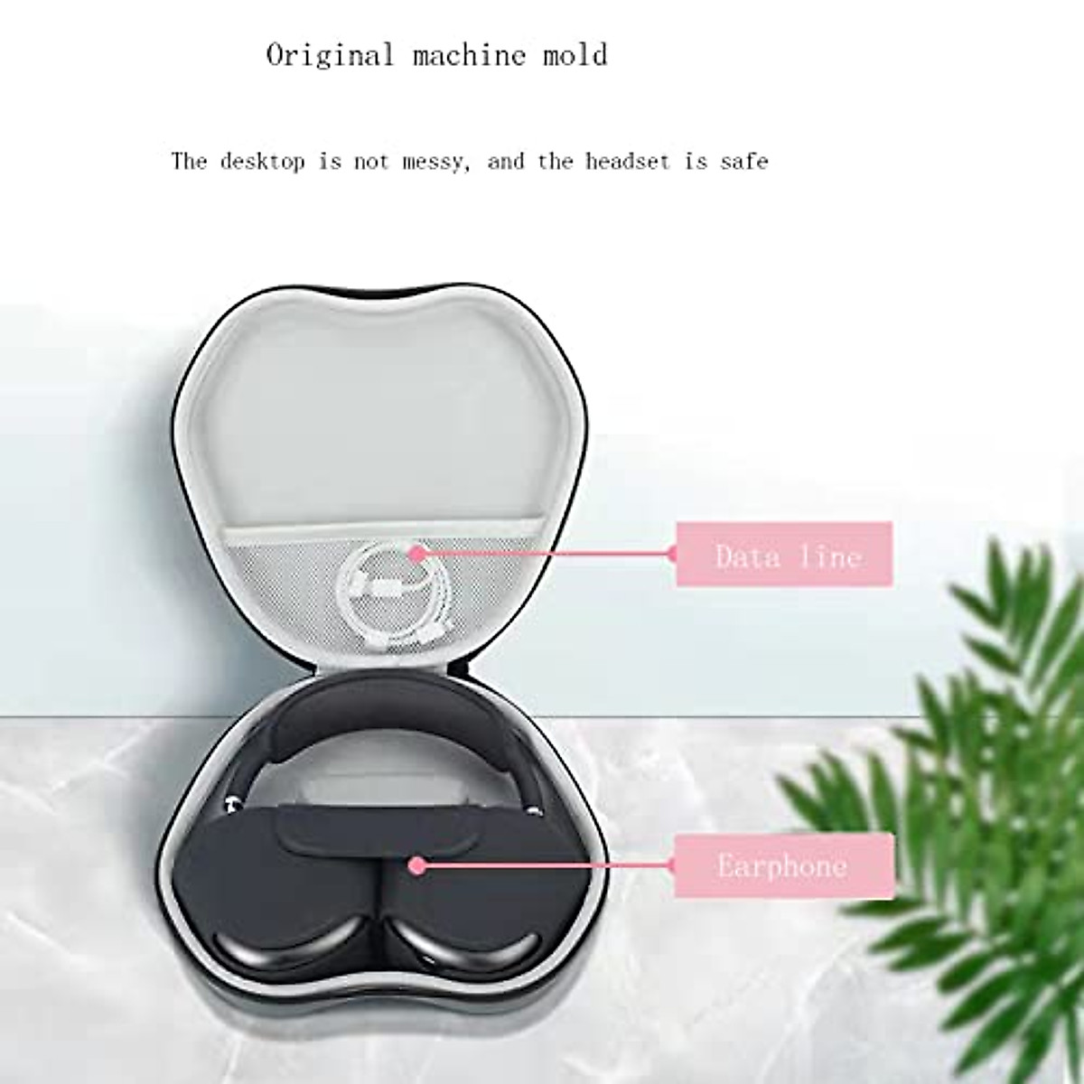 Travel Case for AirPods Max,Hard Carrying Bag Storage AirPods Max Headset PU&EVA&Polyester Portable Storage Box