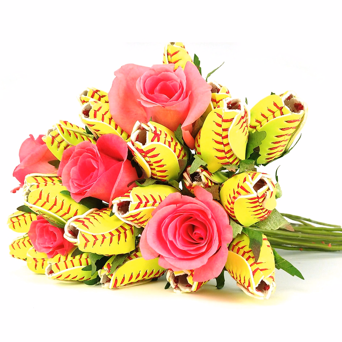 Softball Rose with Graduation Year - Handmade with Authentic Premium Softball Covers - Original Sports Roses Design
