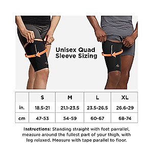 Tommie Copper Performance Compression Quad Sleeve, Unisex, Men & Women, Sweat Wicking Breathable Upper Leg Sleeve for Muscle Support & Recovery - Black - Large