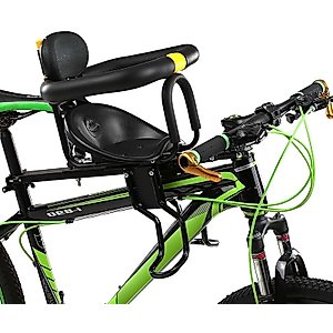 RibasuBB Kids Bike Seat, Front Mount Baby Seat for Adult Bike, Universal Toddler Safety Carrier Attachment,Mountain Bike,Electric Bikes,Bicycles Black 16x12x9''