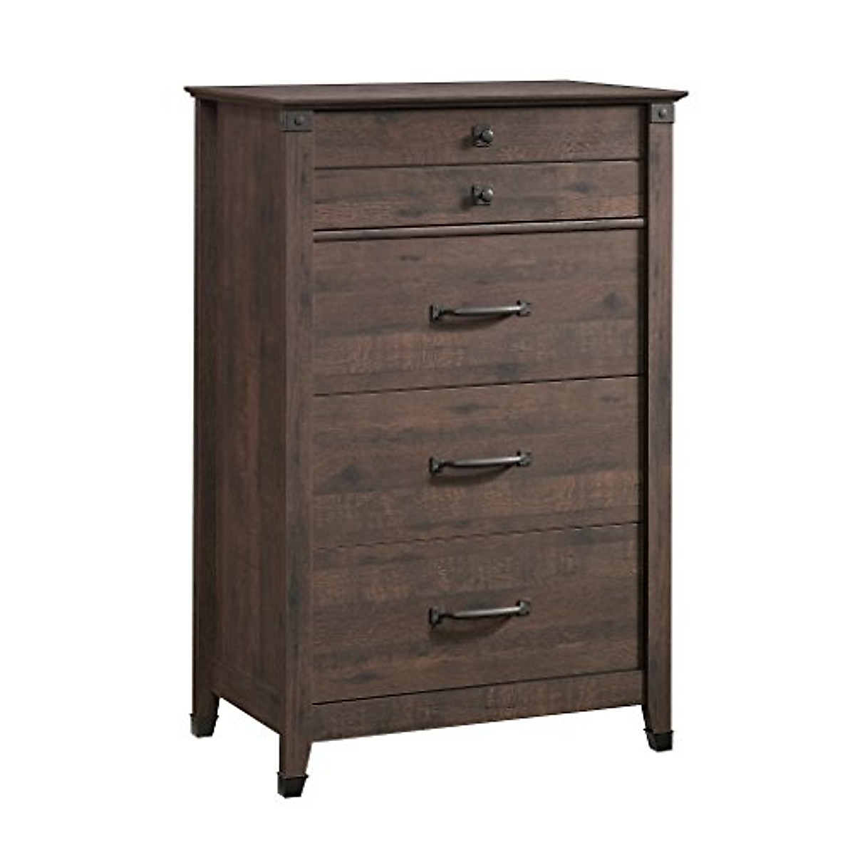 Sauder Carson Forge 4-Drawer Chest, Coffee Oak finish