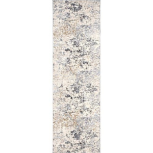nuLOOM Abstract Contemporary Motto Runner Rug, 2' x 8', Beige