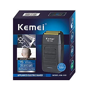 kemei Men's Reciprocating Cordless Razor Razor Electric Rechargeable Razor Precision Beard Sideburn Trimmer Razors Twin Blade Multifunction Grooming Razor