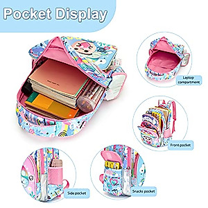 Robhomily Mushroom Girls Backpack with Lunch Box for Elementary School