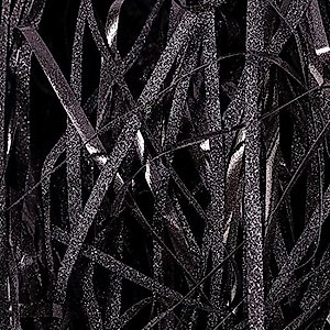 Glitter Raffia Grass, 50 Grams Shiny PP Raffia Shredded for Gift Baskets Gift Box Filler Confetti Raffia Paper for Easter Basket Gift Packaging Filling (Black)
