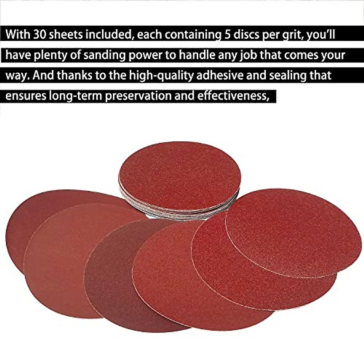 Sackorange 30 PCS 9" Premium PSA Sanding Discs Set- 5 Each of 80, 100, 120, 180,240, 400 Grit - 9 Inch Self Adhesive Stickyback Sandpaper Discs for Drywall, Floor, Woodworking, Metal