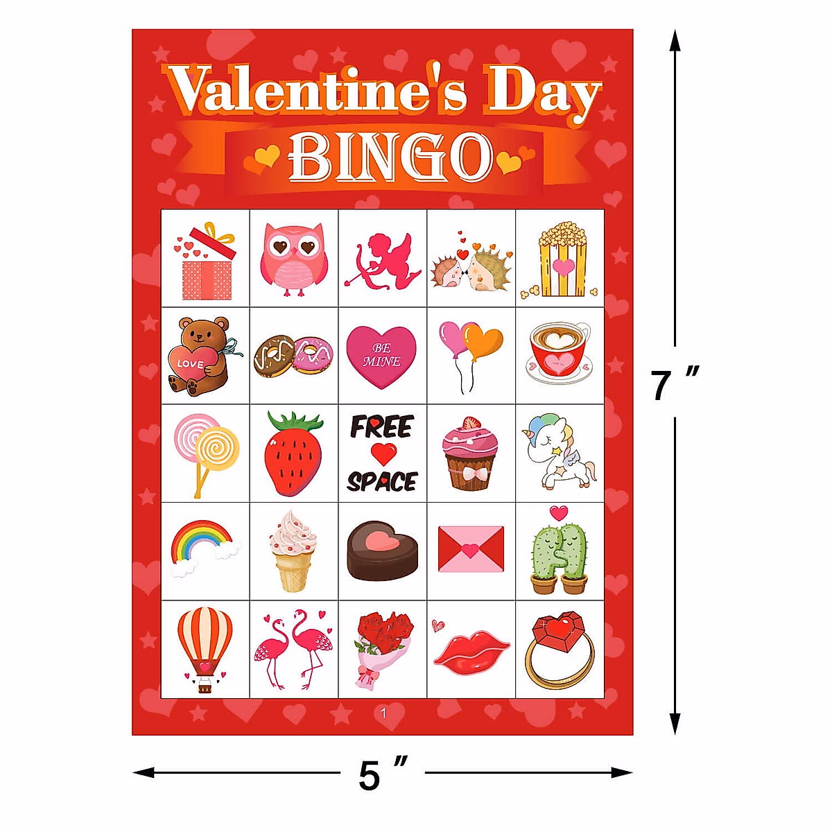 GIANTRUMP Valentines Day Bingo Game Cards - 24 Players Valentine Bingo Games School Classroom Games Valentine Party Games for Family Activity