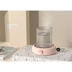 Coffee Warmer Smart Coffee Mug Warmer for Desk Auto Shut Off, 3 Temperature Setting LED Display 20W Cup Warmer for Coffee Tea Milk Beverage Candle Wax Warming Coffee Gifts Office - No Cup Pink