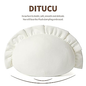 Ditucu Cute Dumpling Plush Pillow Funny Food Soup Dumpling Plushie Kawaii Stuffed Aniamls Toys Hugging Gifts for Kids White 14 inch