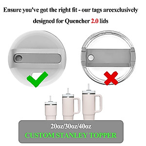 Personalized Name Plate for Stanley 20 30 40 Oz,Custom Name Tag for Stanley Cup - Raised Lettering - Customized Tumbler Name Plate,Tumbler Lid Topper (Glitter Scale + Glitter Stars)