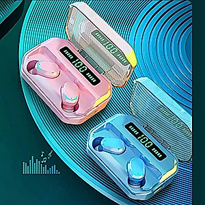 Wireless Headphones Touch Control Bluetooth 5.0 Earphones Earbuds TWS Sport Headset Noise Cancel LED Display Waterproof (Color : D)