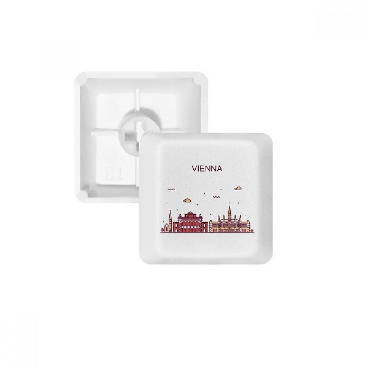 DIYthinker Vienna Austria Flat Landmark Pattern Keycap Mechanical Keyboard PBT Gaming Upgrade Kit