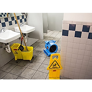 Soleaire Max Storm 1/2 HP Durable Lightweight Air Mover Carpet Dryer Blower Floor Fan for Pro Janitorial Cleaner, Blue, 1 Pack