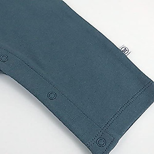 HonestBaby Baby Boys' 2-Piece Organic Cotton Overall & Top Set (Legacy), Gray Slate, Newborn