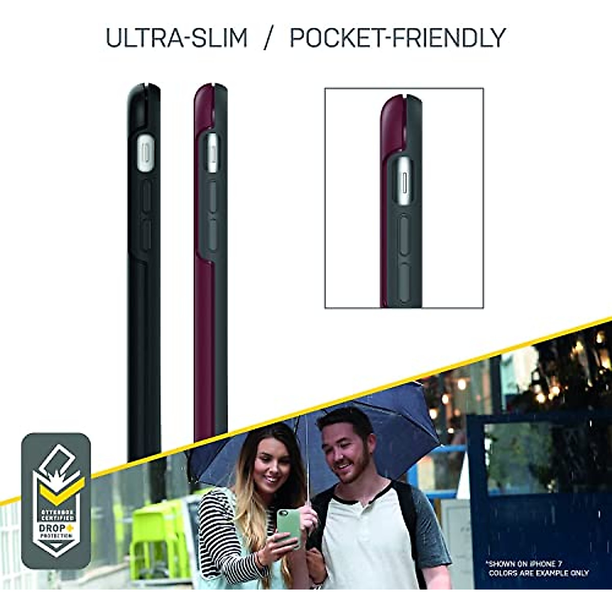 OtterBox Symmetry Series Case for iPhone SE 3rd Gen (2022), iPhone SE 2nd (2020), iPhone 8, iPhone 7 (NOT Plus) w/Tempered Glass Screen Protector, Bundle - Bulk Packaging - Black