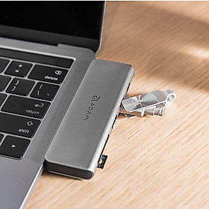 ADAM elements CASA Hub 5E - Universal 5-in1 Card Reader USB-C Hub - SD + MicroSD High Speed Writes and Reads, Fast Charging 60W USB-C PD 3.0, Ultimate 3.1 USB Data Transfer - Grey