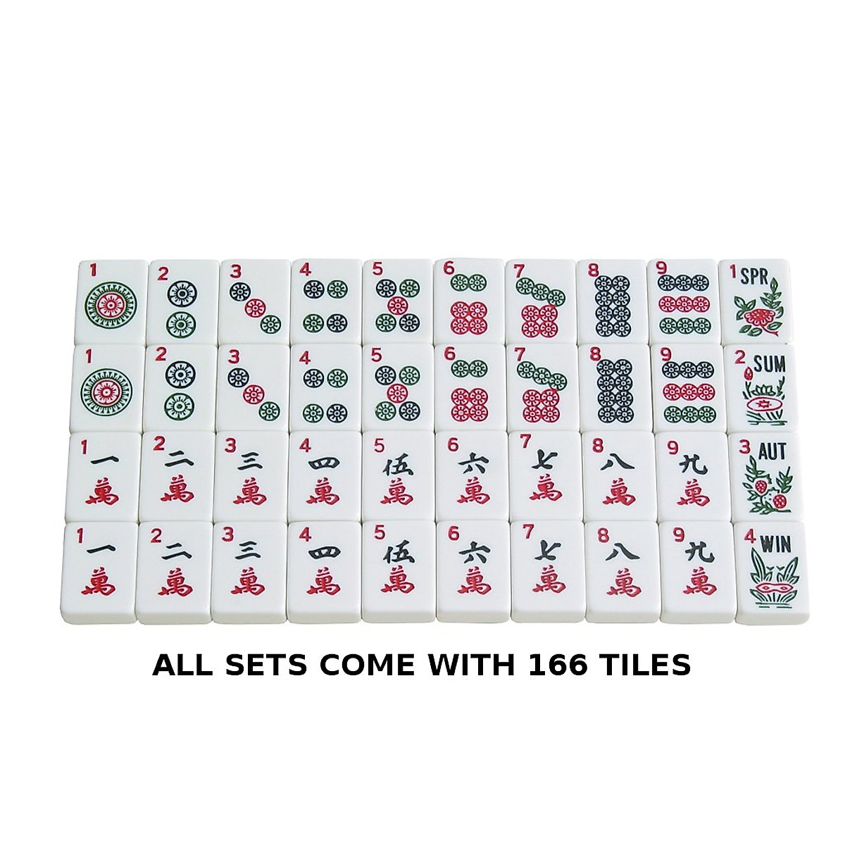 Linda Li New! - American Mahjong Set 166 Premium White Tiles, 4 All-in-One Rack/Pushers, Blue Paisley Soft Bag – Classic Full Size Complete Mahjongg Set