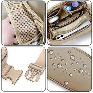 Amazerbst Belt Bag, Fanny Pack, Everywhere Belt Bag,40 Inch Adjustable Strap,Belt Bag for Women and Men,Waterproof (BROWN)