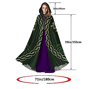 Celtic Ritual Norse Nordic Viking Goddess Wiccan Wicca Halloween Wizard Witch Hooded Robe Cloak Christmas Hoodies Cape Cosplay For Adult Party Favors Supplies Dresses Clothes Gifts Costume