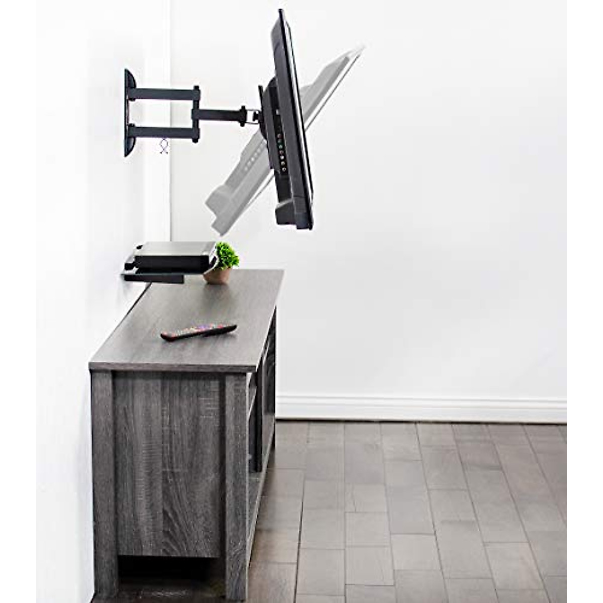 VIVO 23 to 55 inch Screen TV Wall Mount with Adjustable Tilt and Entertainment Shelf, Floating AV, DVD Shelving, Black, Mount-VWSF1