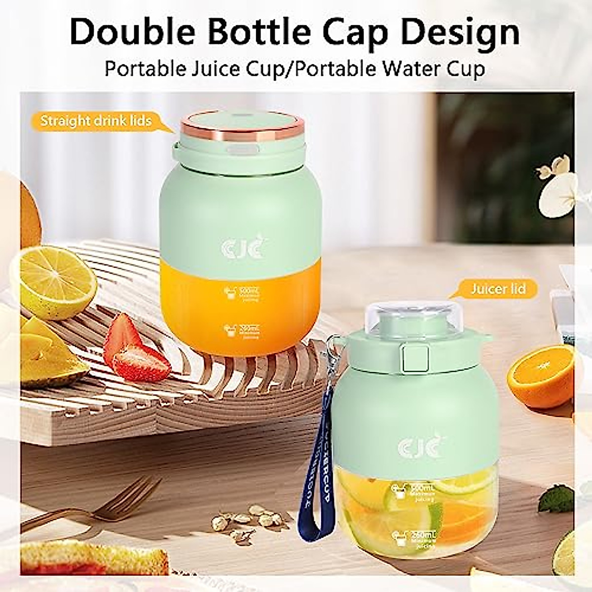 Portable Blender, 2023 New Big Belly Bottle, 500 ML Bottle Blender with 10 Blades, USB Rechargeable, 17 Oz To-Go Cups and Spout Lids, for Kitchen, Home, Travel, for Shakes and Smoothies，BPA-Free