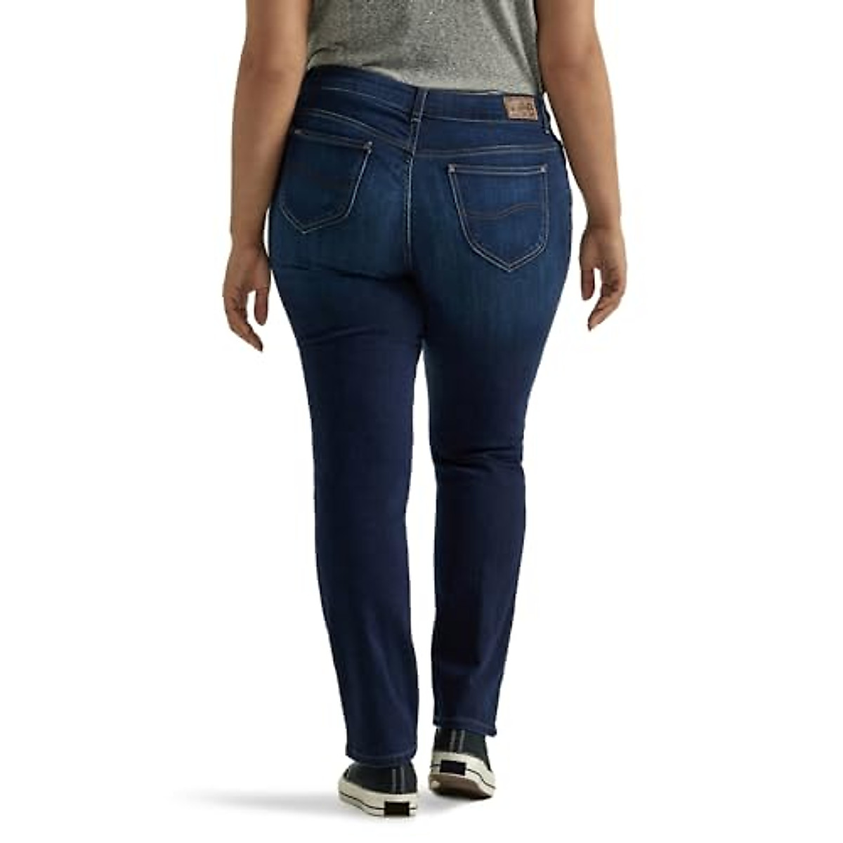 Lee Women's Plus Size Legendary Mid Rise Straight Leg Jean Nightshade 16 Plus Petite