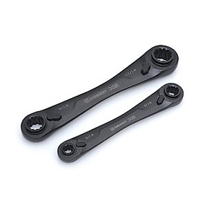 Crescent 2 Piece X6™ 4-in-1 Black Oxide Spline Ratcheting SAE Wrench Set - CX6DBS2