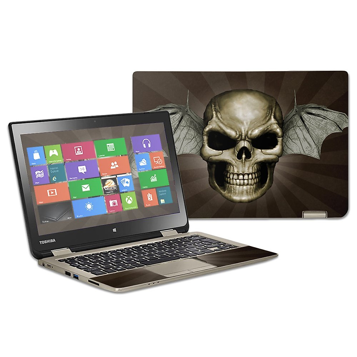 MightySkins Skin Compatible with Toshiba Satellite Radius 11 L15W-B 11.6" wrap Cover Sticker Skins Skeletor