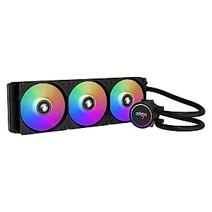 aigo AC SE360 CPU Liquid Cooler All-in-ONE Water Cooling System LED Radiator 120mm PWM Fans for Intel LGA115X /1200/2011 /2011-V3 /2066/1366/775 for AMD AM2/AM2+/AM3 /AM3+ /AM4 (AC SE360)