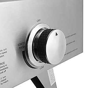 ROVSUN Portable Gas Grill with 2 Burner, Extra Large 20,000 BTU Tabletop Camping Propane Griddle for Outdoor Patio Garden BBQ Picnic Tailgating Trip Home Use with Stainless Steel Body, Regulator & Hose