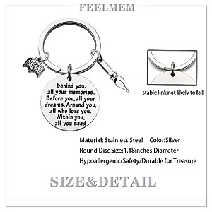 FEELMEM Creative Writer Gift Future Author Keychain Gift Novelist Gift Behind You All Memories Before You All Your Dream