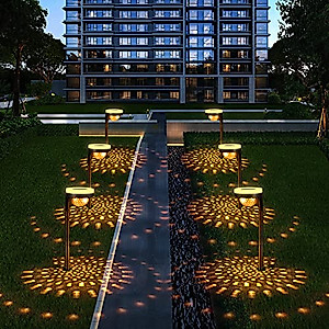 OkayGoo Solar Pathway Lights Outdoor Waterproof, 4 Packs Outdoor Solar Lights Solar Landscape Path Lights IP67 Waterproof Auto On/Off Solar Lights Outdoor Decoration for Garden Lawn Walkway Yard