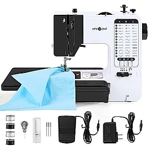 HTVRONT Mini Sewing Machine for Beginners - 38 Built-in Stitches Sewing Machine for Kids with Dual Speed, Reverse Sewing, Wide Table, Light, Easy to Use