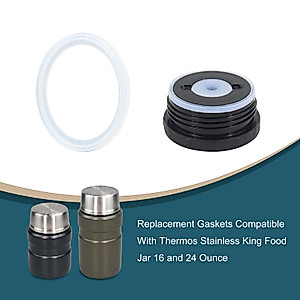 KLOWOAH Replacement Gaskets Compatible with Thermos Stainless King Food Jar 16 and 24 Ounce,Silicone Seals (Set of 4)