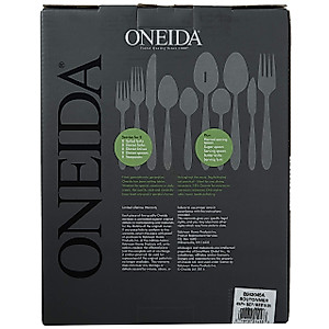 Oneida Boutonniere 45 Piece Everday Flatware, Service for 8, 18/0 Stainless Steel. Silverware Set, Dishwasher Safe, Multi