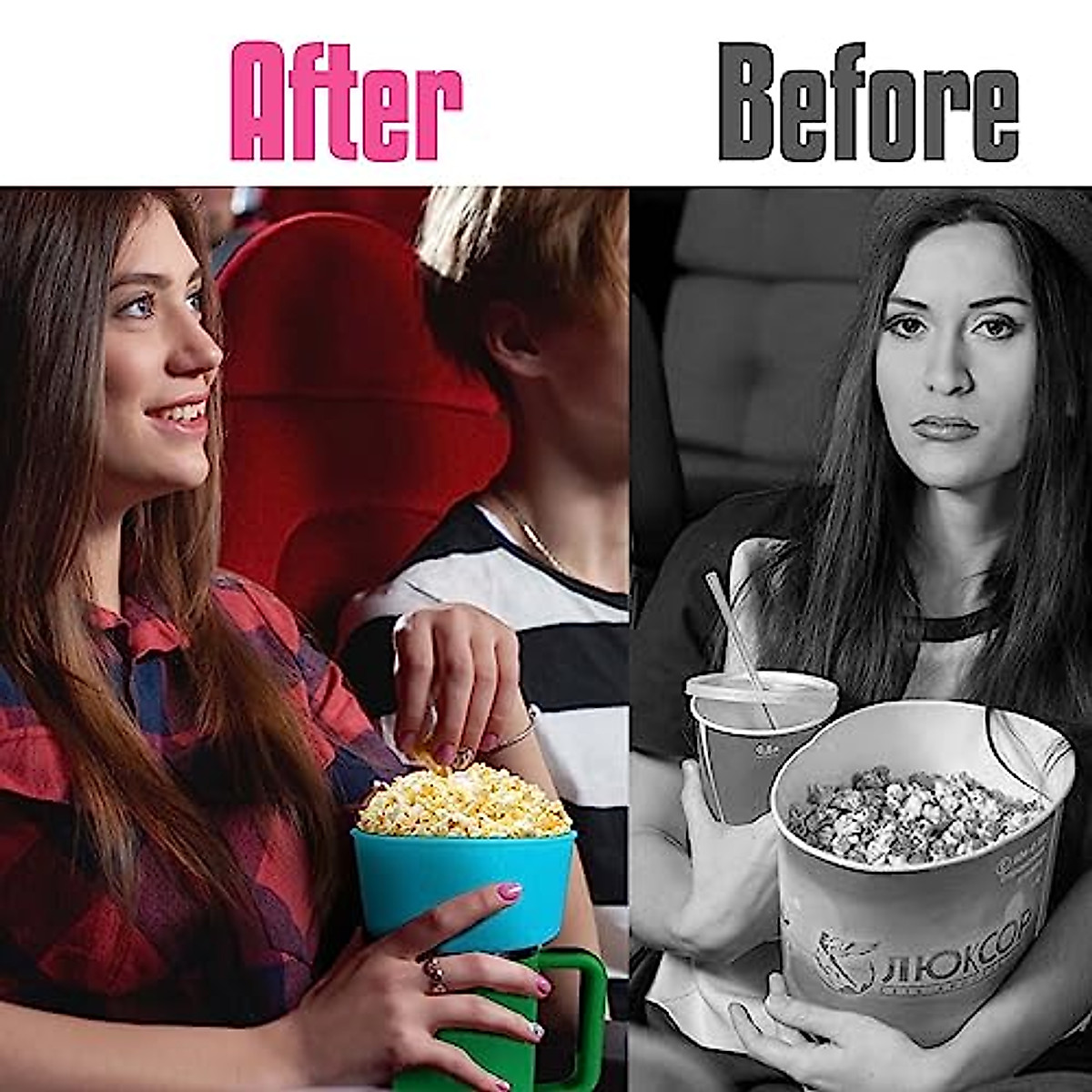 XANGNIER 40 oz Tumbler Accessories Snack Bowls with Long Silione Straw Compatible with Stanley/Simple Modern and Other Brand 40 oz Tumbler with Handle Cups(Diameter 3.4-3.6in),Bowl Tumbler Attachment