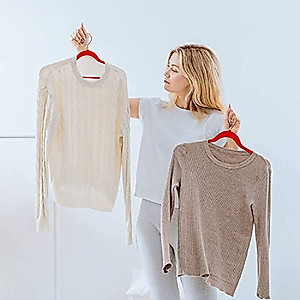 DLD Velvet Hangers Non Slip Velvet Suit Hangers 50 Pack Space Saving Velvet Clothes Hanger Premium Velvet Non Slip Hanger Ultra Thin Adult Hanger for Coats, Suit
