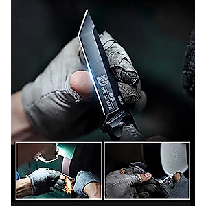 Carimee EDC Knife- 3.7 inch Pocket Knife Tanto point- Black Aluminum Alloy Handle, for Outdoor/Camping/BBQ