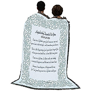 Pure Country Weavers Hopelessly Devoted Blanket - Wedding Gift Tapestry Throw Woven from Cotton - Made in The USA (72x54)
