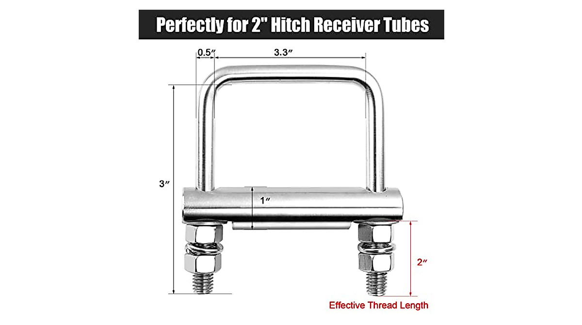 CZC AUTO Stainless Steel Hitch Clamp for Stable Towing | Anti-Rattle Fix