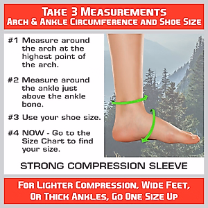 TechWare Pro Ankle Brace Compression Sleeve - Relieves Achilles Tendonitis, Joint Pain. Plantar Fasciitis Foot Sock with Arch Support Reduces Swelling & Heel Spur Pain. (Black/Gray L/XL)