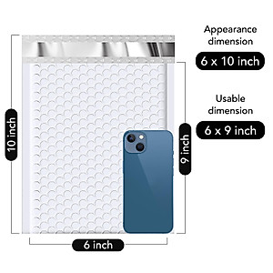 Fuxury Bubble Mailer White, 100 Pack 6x10 Bubble Mailers,Self Seal Waterproof Mailing Envelopes, Bubble Padded Envelopes, Shipping Bags for Mailing,Packaging, Small Business, Boutique, Bulk #0