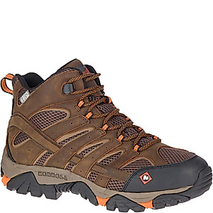 Merrell Men's Moab Vertex Mid Waterproof Static Resistance Construction Boot, Clay, 9